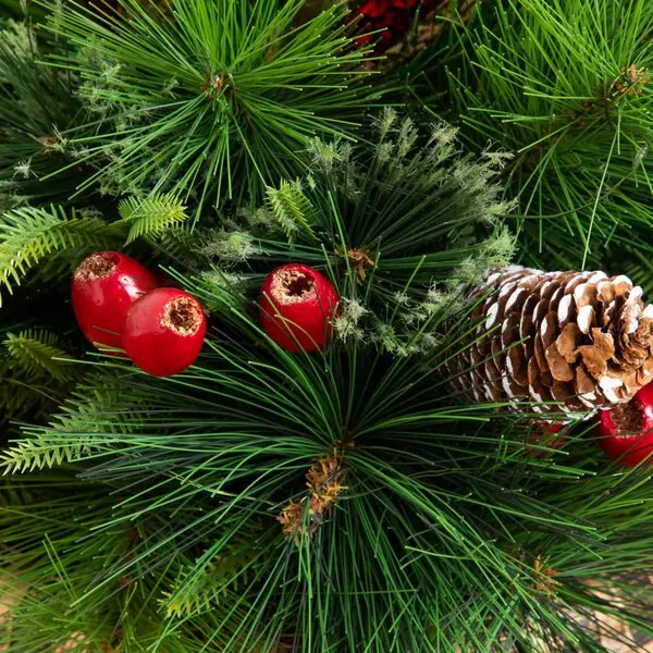 NEARLY NATURAL 3' Pre Lit Artificial Mixed Pine Topiary Tree