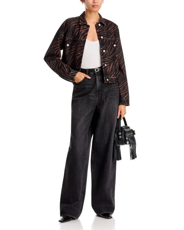 Rag & Bone Miramar Printed Trucker Jacket - Zebra