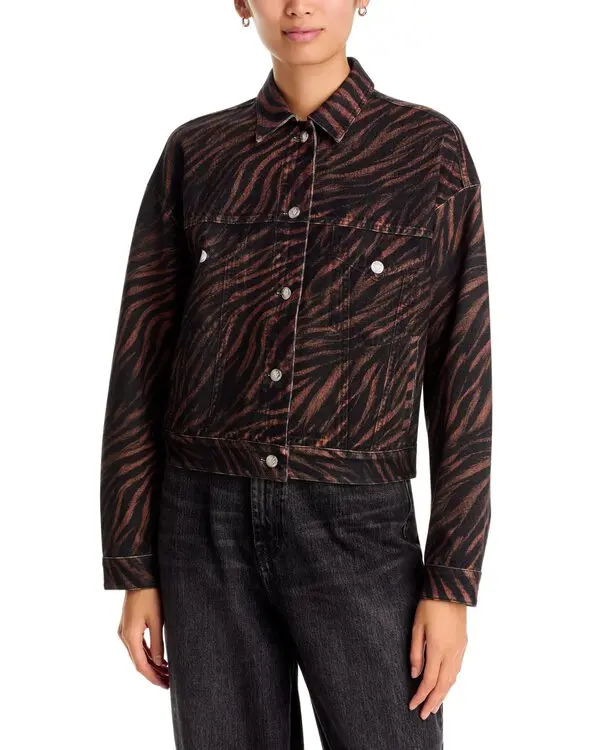Rag & Bone Miramar Printed Trucker Jacket - Zebra