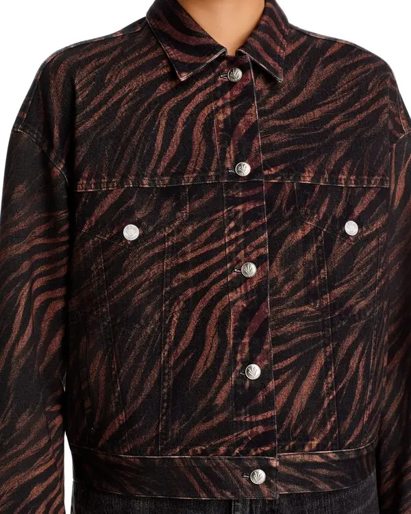 Rag & Bone Miramar Printed Trucker Jacket - Zebra