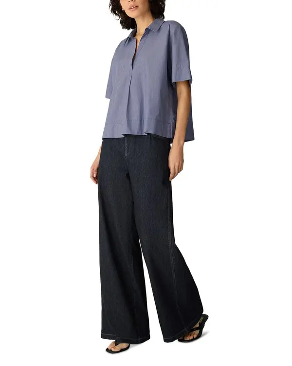 Eileen Fisher Classic Collar Short Sleeve Top