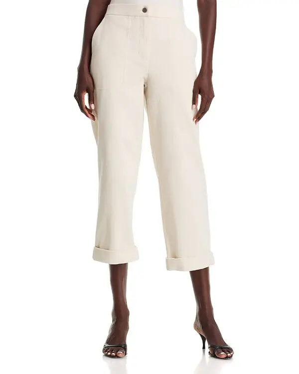 Eileen Fisher Cotton Stretch Corduroy Ankle Straight Pants