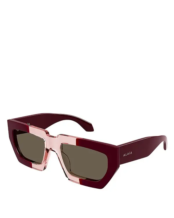 Alaïa Square Sunglasses, 56mm - Burgundy