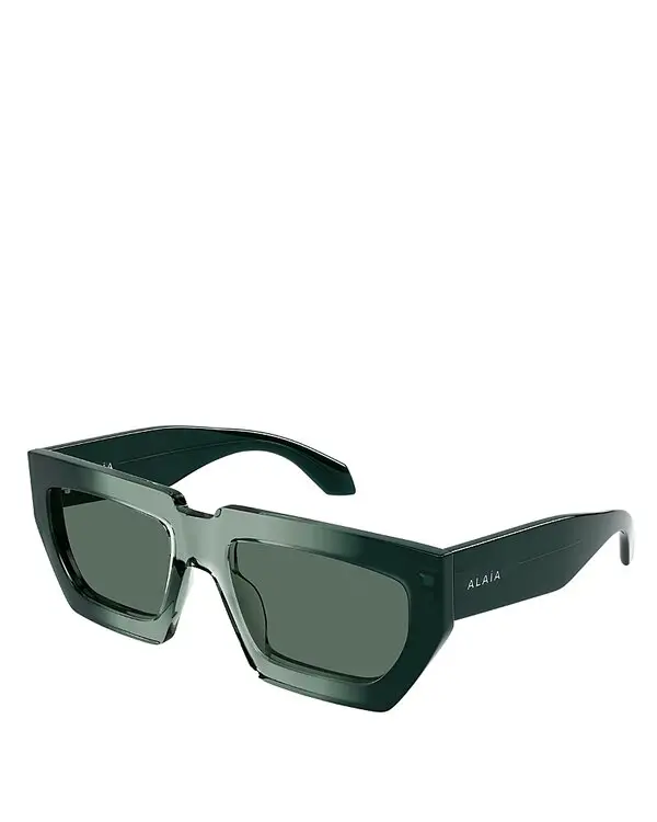 Alaïa Square Sunglasses, 56mm - Green