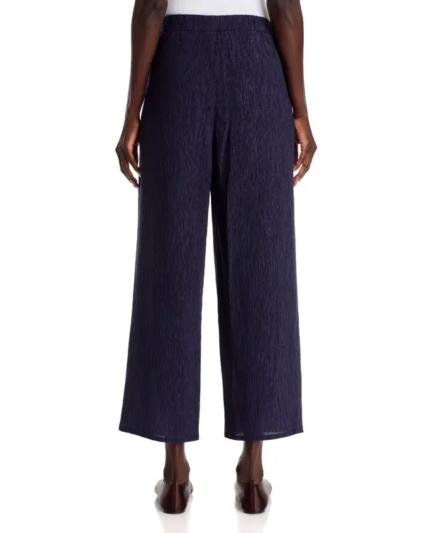 Eileen Fisher Plisse Wide Leg Ankle Pants