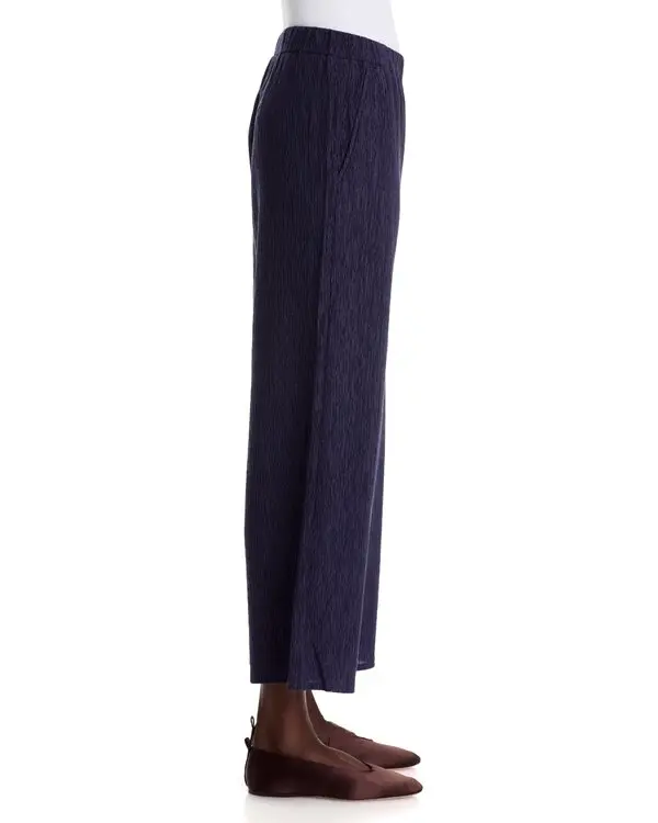 Eileen Fisher Plisse Wide Leg Ankle Pants