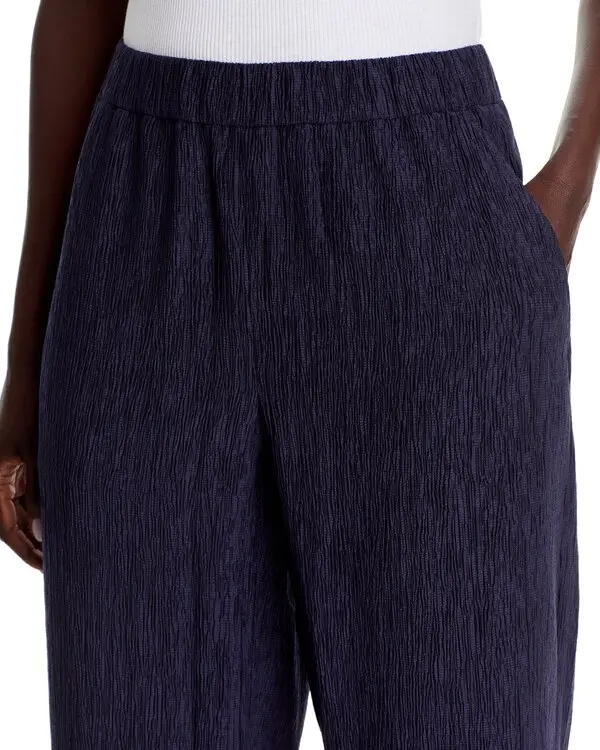 Eileen Fisher Plisse Wide Leg Ankle Pants