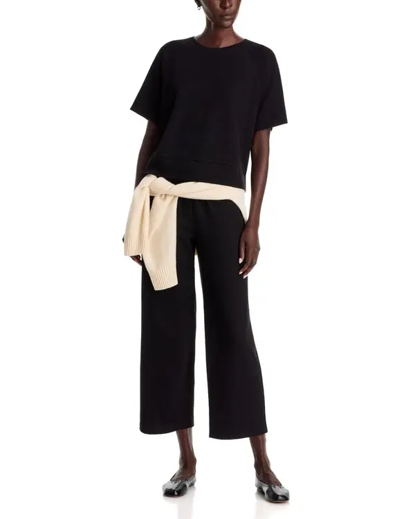 Eileen Fisher Cotton Knit Straight Ankle Pants