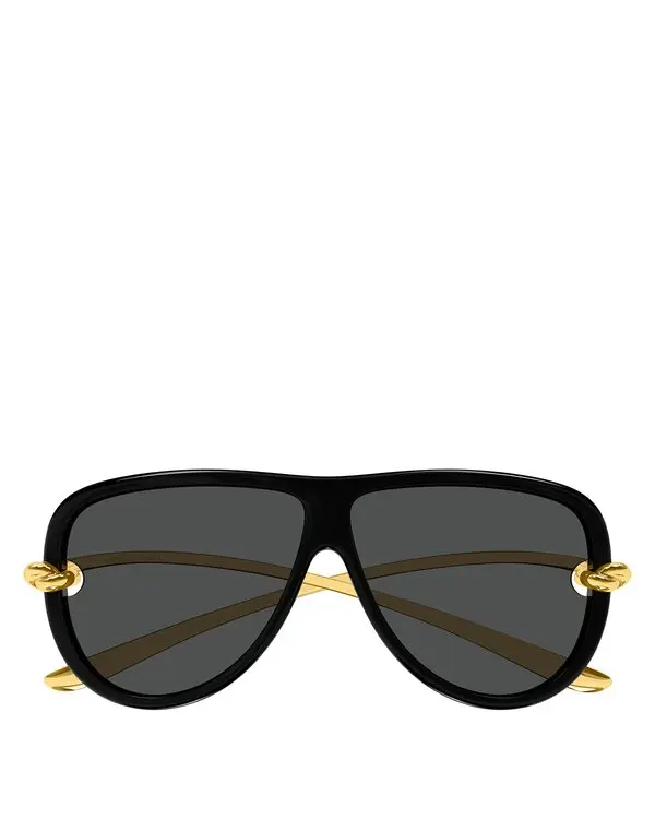 Bottega Veneta Knot Pilot Sunglasses, 61mm - Black