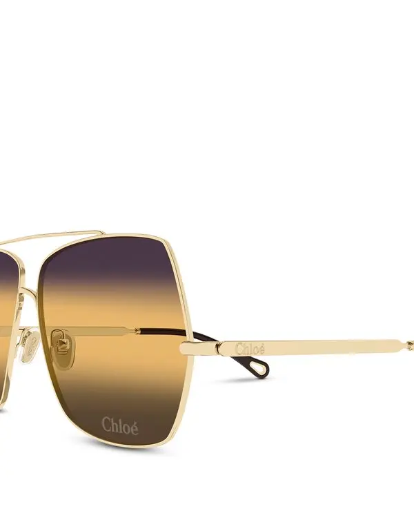 Chloé Rectangular Sunglasses, 62mm