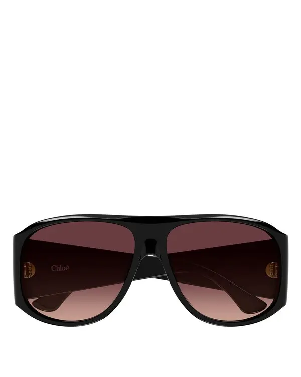 Chloé Izia Pilot Sunglasses, 60mm - Black