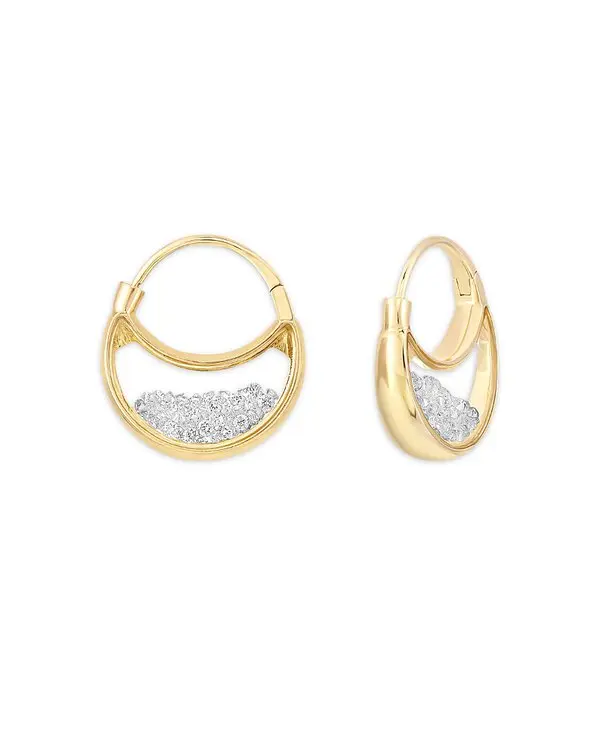 Moritz Glik 18k Yellow Diamond Kaleidoscope Shaker Purse Hoop Earrings, 1.26 Tcw - Gold