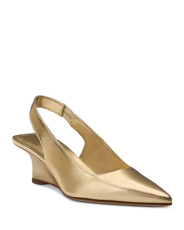 STUART WEITZMAN Vinnie 50 Wedge Pumps - Light Gold