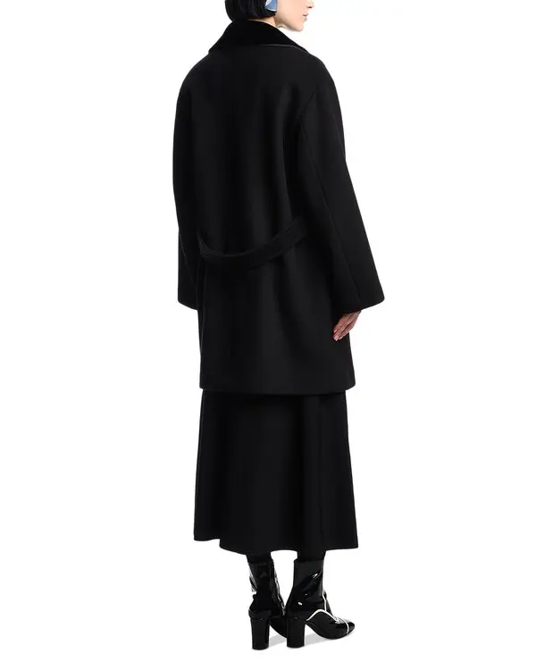 Emporio Armani Wool And Faux Fur Coat