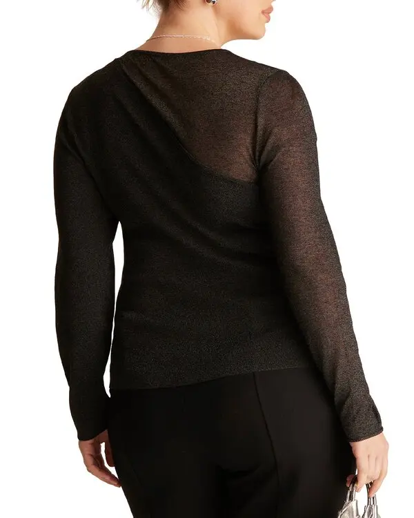 ESTELLE Libbie Cutout Knit Top - Black Sparkle