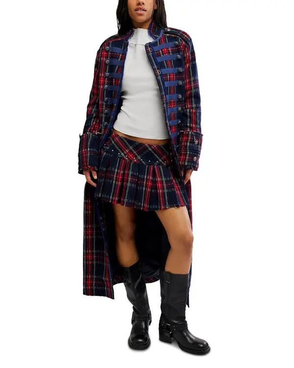 Free People London Calling Pleated Mini Kilt