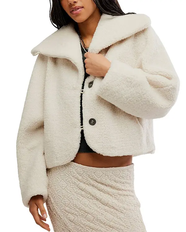 Free People Softest Touch Teddy Jacket - Tea