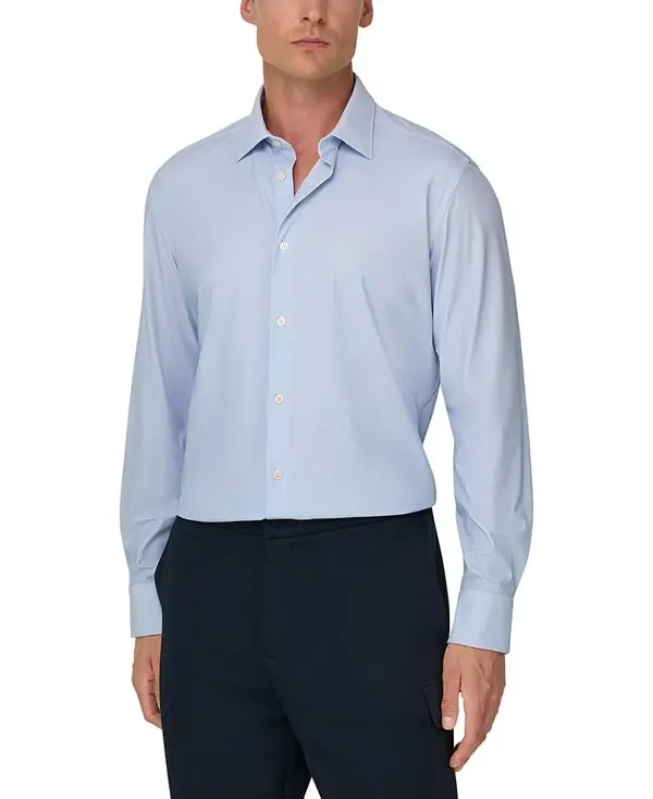 Boggi Milano Micro Patterned Stretch Nylon Slim Fit B Tech Shirt