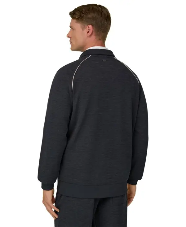 Boggi Milano Wool Blend Diagonal Full-zip Sweatshirt