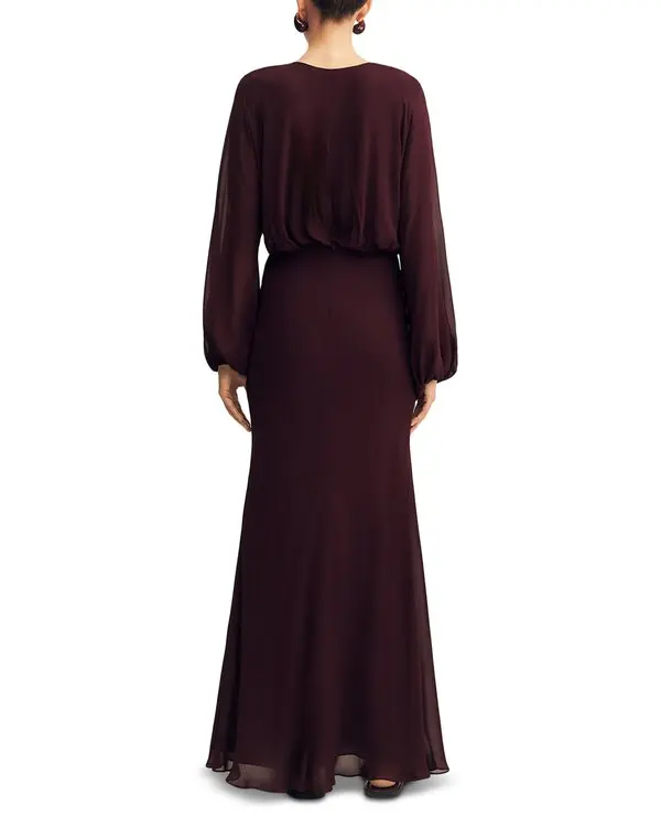 Shona Joy Amina Gathered Low Plunged Maxi Dress