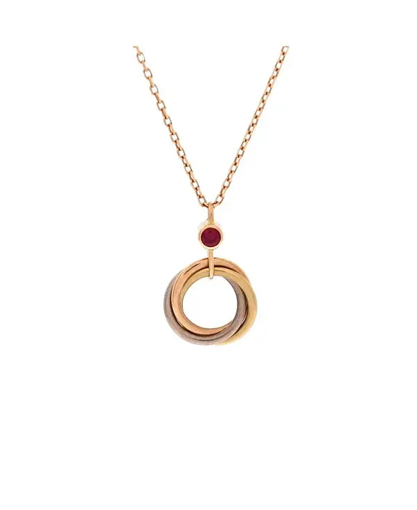 CARTIER Trinity Pendant Necklace 18k Tricolor And Ruby