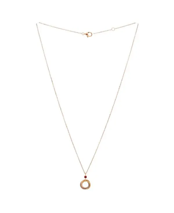 CARTIER Trinity Pendant Necklace 18k Tricolor And Ruby
