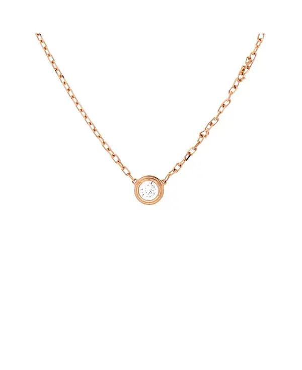 CARTIER Large D'amour Pendant Necklace 18k Rose Gold With Diamond - Pink