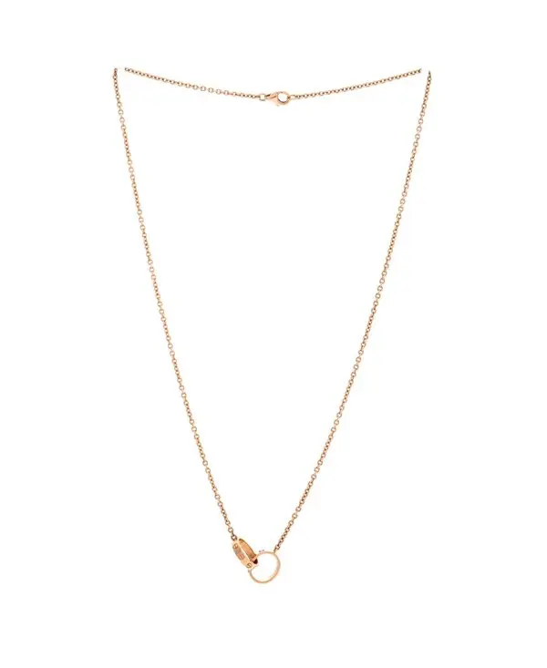 CARTIER Love Interlocking Necklace 18k Rose Gold