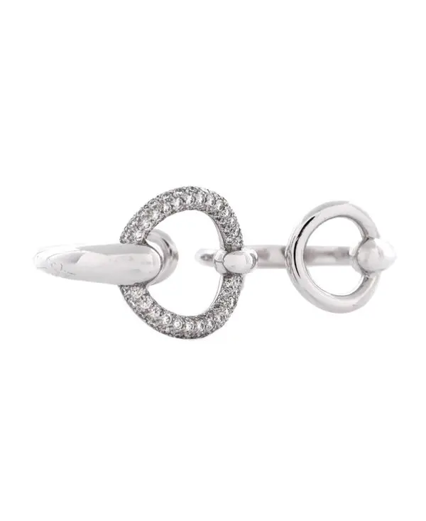 Hermès Large Filet D'or Double Ring 18k Gold With Diamonds