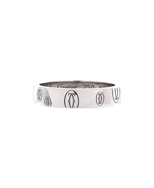CARTIER 4mm C De Happy Birthday Band Ring 18k Gold - White