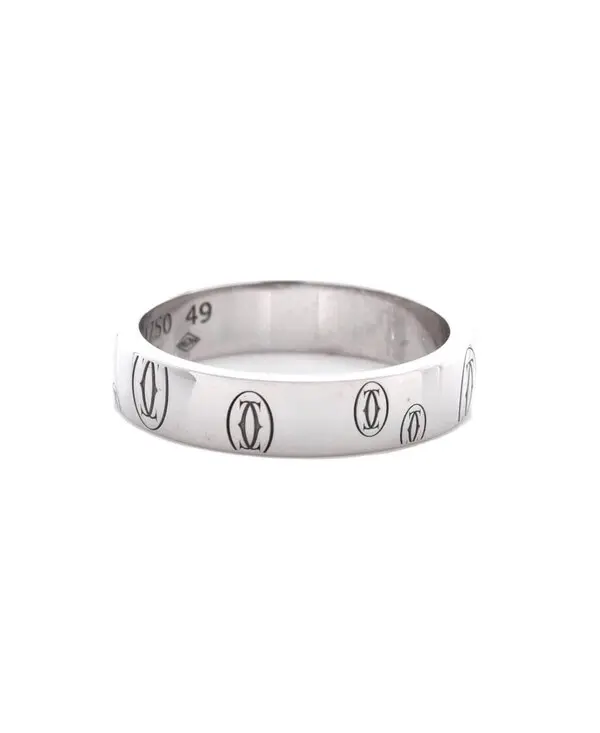 CARTIER 4mm C De Happy Birthday Band Ring 18k Gold