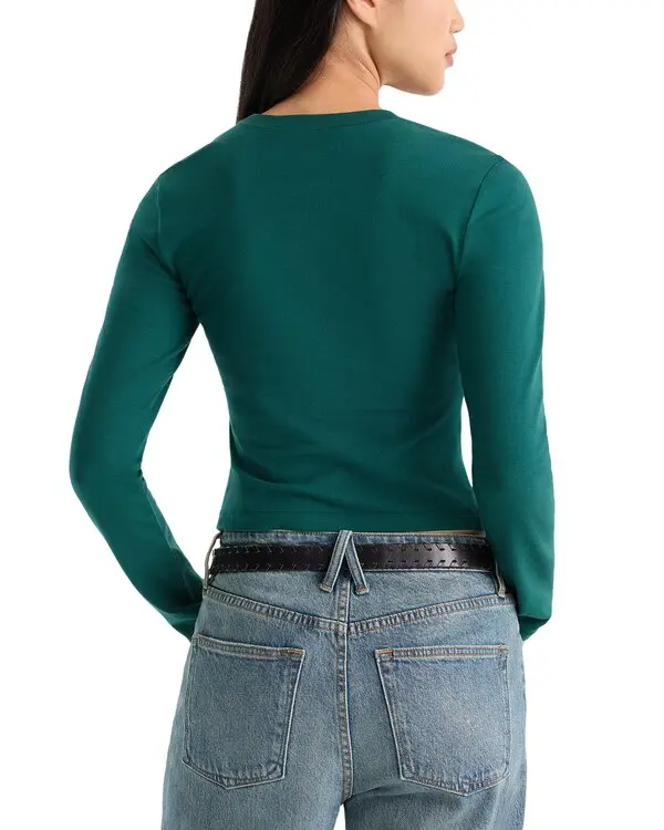 Good American Cotton Stretch Long Sleeve Baby Tee