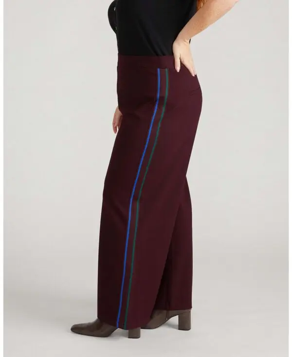 Universal Standard Plus Stephanie Wide Leg Stripe Ponte Pants 30 Inch