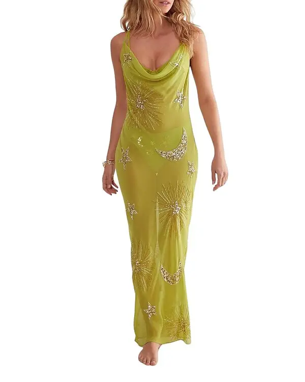 Nasty Gal Celestial Cowl Neck Maxi Beach Dress