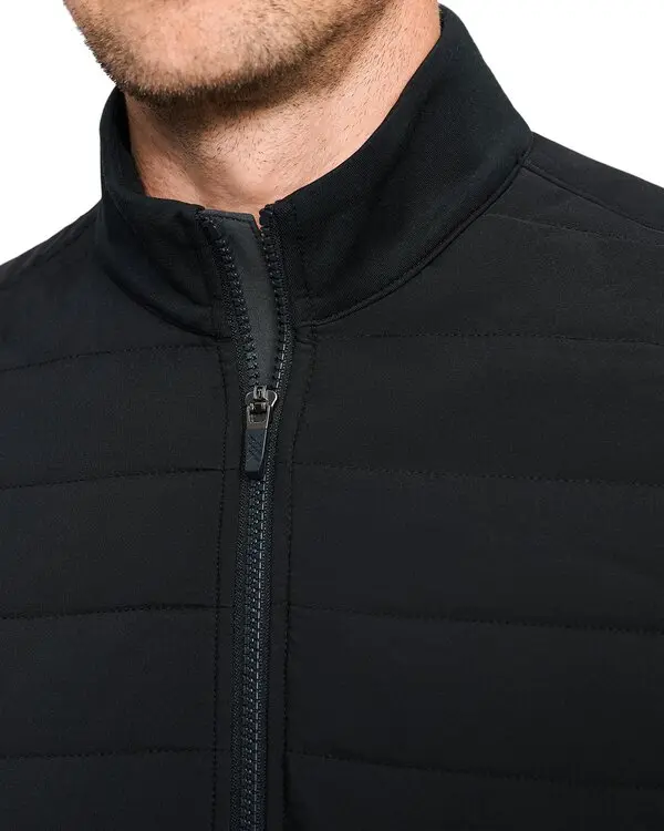 RHONE Stand Collar Quilted Zip Panel Jacket