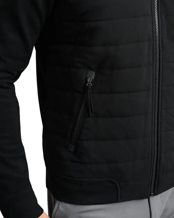 RHONE Stand Collar Quilted Zip Panel Jacket