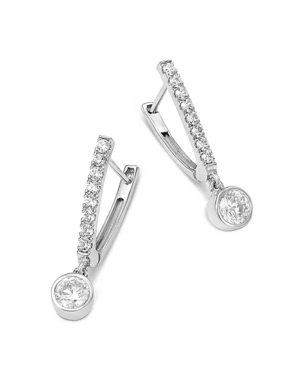 Bloomingdale'S Diamond Solitaire Drop Earrings In 14k White Gold, 0.75 Tcw - Yellow