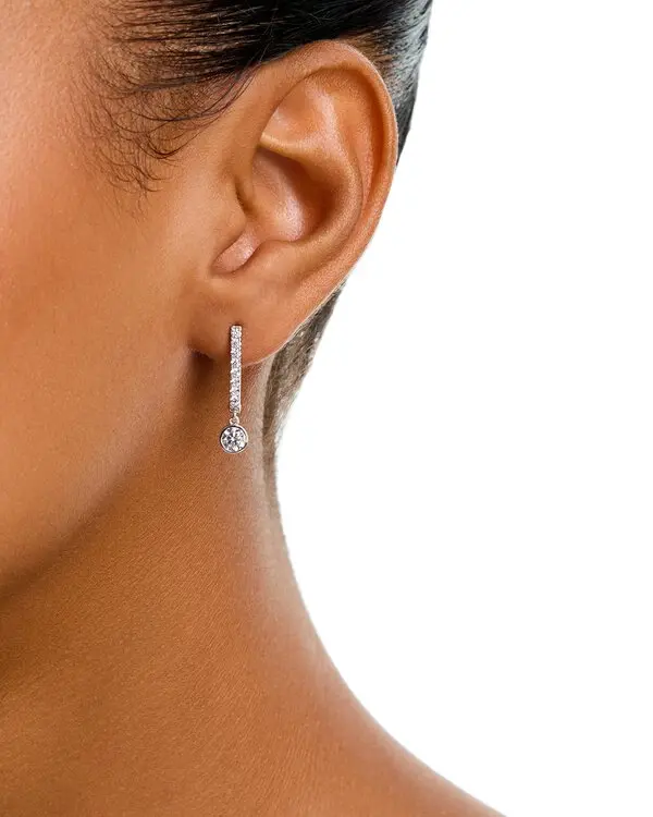 Bloomingdale'S Diamond Solitaire Drop Earrings In 14k White Gold, 0.75 Tcw