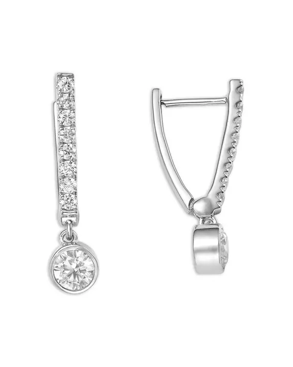 Bloomingdale'S Diamond Solitaire Drop Earrings In 14k White Gold, 0.75 Tcw