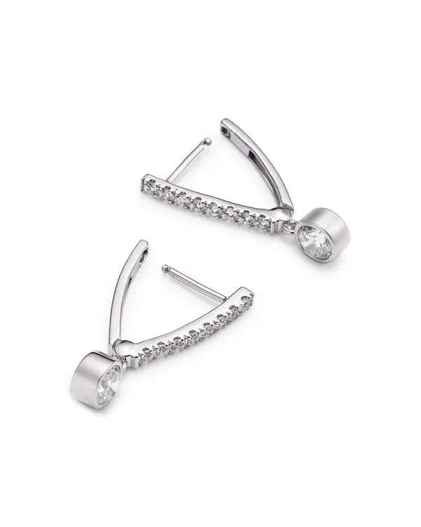 Bloomingdale'S Diamond Solitaire Drop Earrings In 14k White Gold, 0.75 Tcw