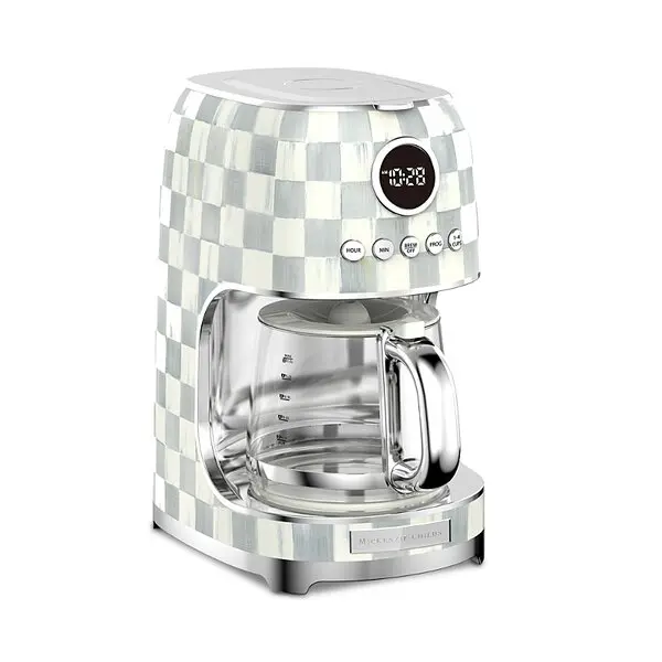 MACKENZIE-CHILDS Check Drip Coffee Maker - Sterling