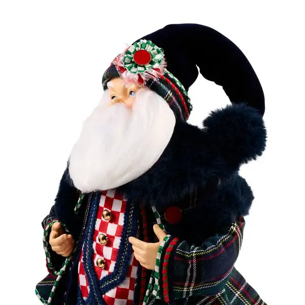MACKENZIE-CHILDS Timeless Tartan Fabric Santa Figure