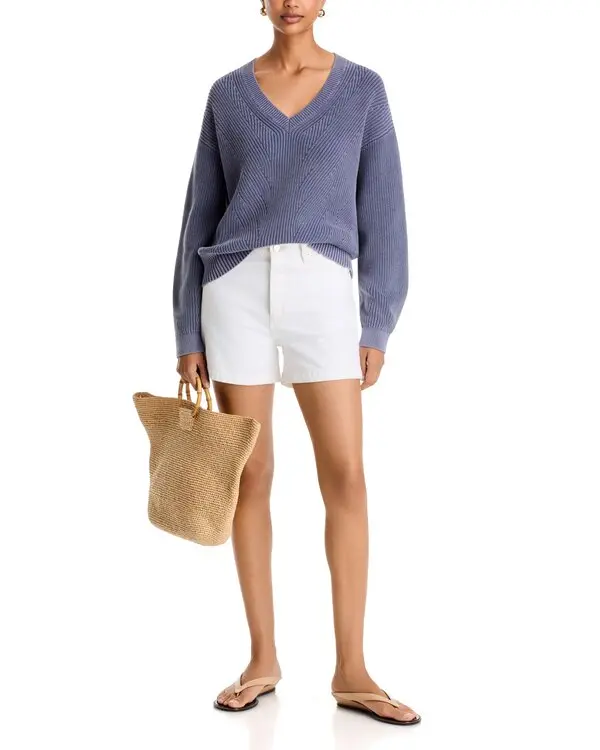 Tommy Bahama Salt & Sea Wash Cotton V Neck Sweater - Dark Bluestone