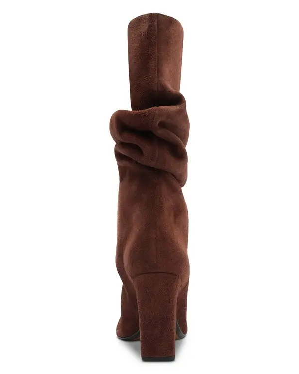 Schutz Harriet Slouchy Suede Mid Calf Boots - Brown