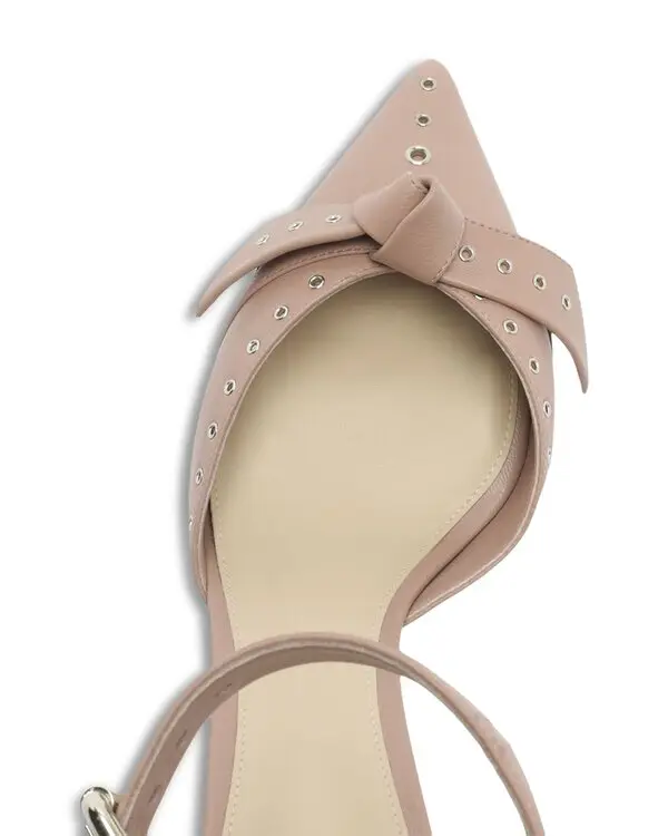 ALEXANDRE BIRMAN Clarita 60 Leather Eyelet Ankle Strap Pumps - Light Mauve