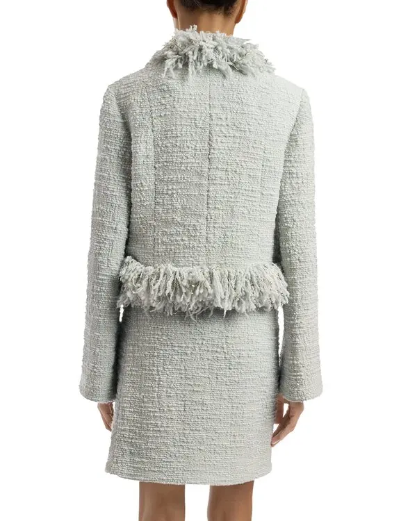 LIBEROWE Wool Blend Cropped Fringe Jacket