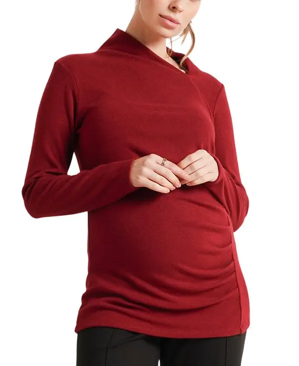 NOM MATERNITY Claire Asymmetric Neck Sweater