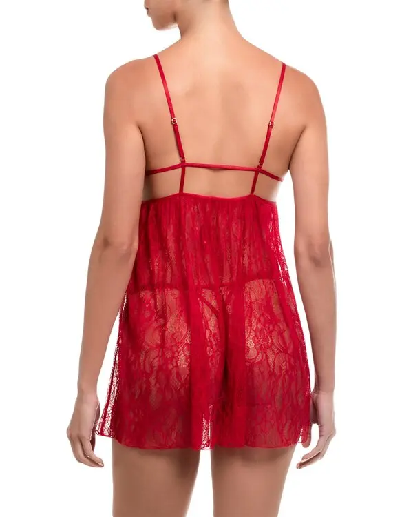 IN BLOOM BY JONQUIL Lace Underwire Babydoll Chemise & G String Set