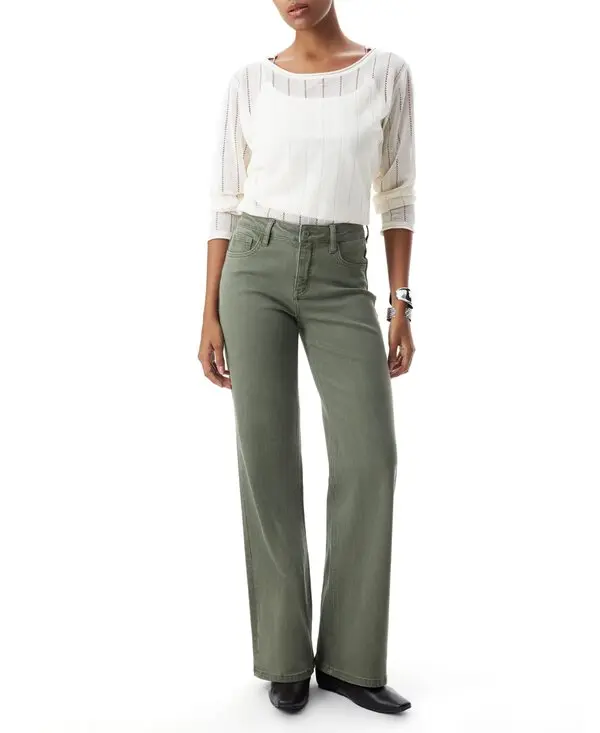 BAYEAS Mid Rise Wide Leg Denim Jeans Stretch Comfortable - Initia