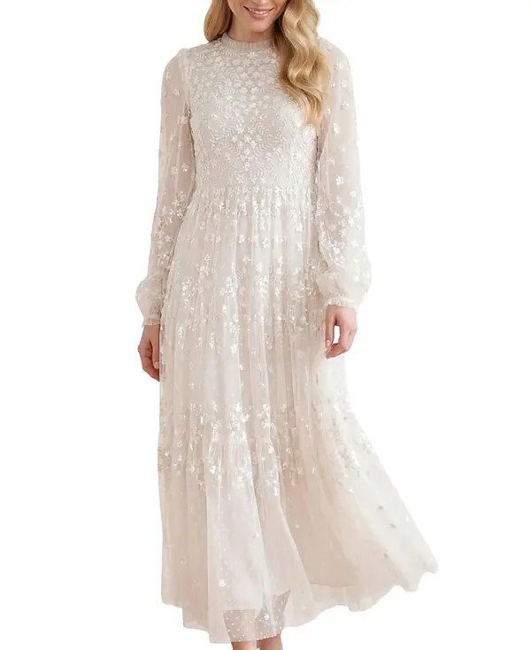 NEEDLE & THREAD Clover Long Sleeve Maxi Gown